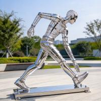 China 15M High Abstract Mesh Human Stainless Steel Sculpture for Outdoor Landscape Art Projects for sale