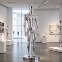 China 15M High Abstract Mesh Human Stainless Steel Sculpture for Outdoor Landscape Art Projects for sale