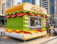 China FRP Themed Hamburger Sandwich Food Kiosk with Stainless Steel Keel Frame and Customized Color for Commercial Catering Booth for sale