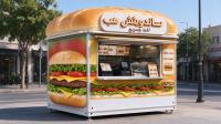 China FRP Themed Hamburger Sandwich Food Kiosk with Stainless Steel Keel Frame and Customized Color for Commercial Catering Booth for sale