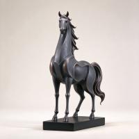 China Abstract Bronze Finish Prancing Pose Horse Sculpture Equine Statue for Luxury Interior Decor for sale