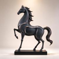 China Abstract Bronze Finish Prancing Pose Horse Sculpture Equine Statue for Luxury Interior Decor for sale