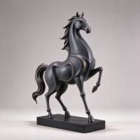 China Abstract Bronze Finish Prancing Pose Horse Sculpture Equine Statue for Luxury Interior Decor for sale