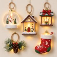 China Battery Operated Hand-Painted Christmas Lantern and Scratch-Resistant Holiday Lantern for Indoor Festive Display for sale