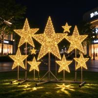 China Interactive 8m Height LED Wire Mesh Star Light with DC12V/24V Low Voltage Illuminated Star Decoration for Outdoor Commercial Displays for sale