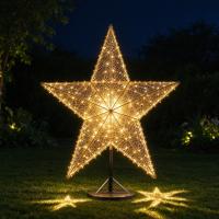 China Interactive 8m Height LED Wire Mesh Star Light with DC12V/24V Low Voltage Illuminated Star Decoration for Outdoor Commercial Displays for sale