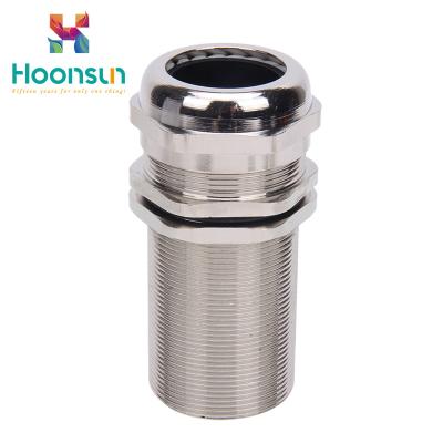 China Electroplating Brass Cable Gland Longer Thread IP68 Waterproof M12 to M63 for sale