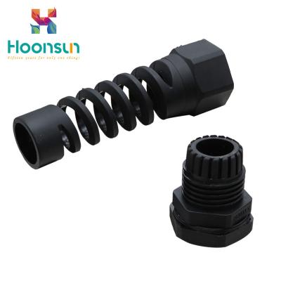 China PA66 Nylon Cable Gland Strain Relief Spiral Type IP68 UL94-V2 Flame Retardant for sale