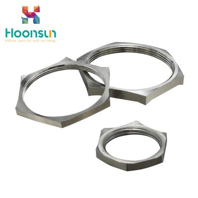China Nickel Plated Brass EMC Locknut for Cable Gland M12 to M100 Thread Sizes for sale