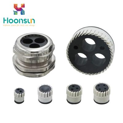 China Brass Nickel Plated Dustproof Waterproof Cable Gland M10-M63 Silicone Multiple Entry IP68 for sale
