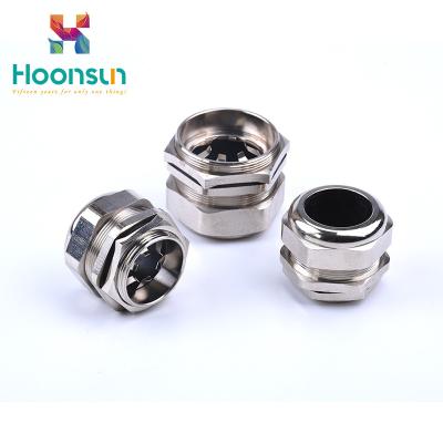 China Nickel Plated Brass EMC Cable Gland M20 with IP68 Waterproof and EMC Locknut for sale