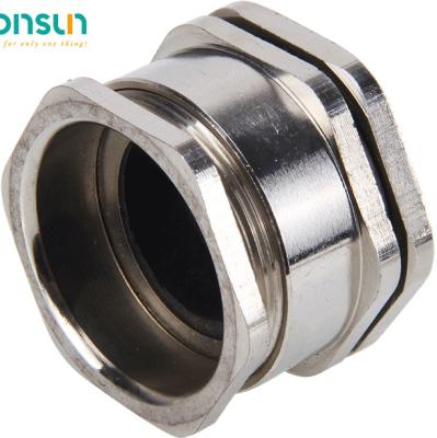 China DCG7 Corrosion Protection Marine Cable Gland PG7 5-6.5mm Brass Nickel Plated Salt Resistant for sale