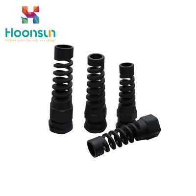 China Nylon Bending Spiral Cable Gland Silicone Rubber IP68 Dust Proof PG7 to M30 for sale