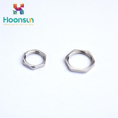 China High Precision Hexagon Metal Cable Gland Locknut M20x1.5 Electroplated Brass for sale