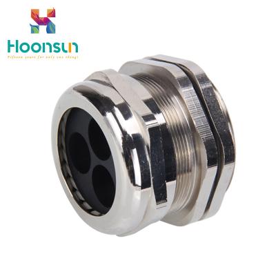 China Brass Nickel Plated Multiple Entry Silicone Waterproof Cable Gland M20 IP68 10 Bar for sale