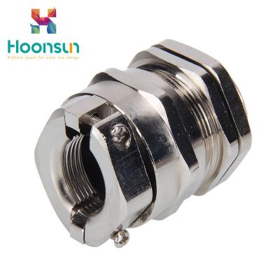China M16 Nickel Plated Brass Double Locked Cable Gland Waterproof IP68 3-10mm for sale