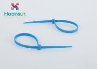 China 2.5x100mm Nylon PA66 Cable Tie UL94 V-2 Blue Self-Locking 18lb Tensile Strength for sale