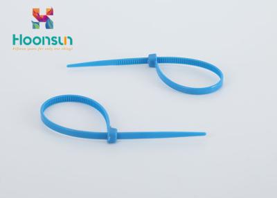 China 2.5x100mm Nylon PA66 Cable Tie UL94 V-2 Blue Self-Locking 18lb Tensile Strength for sale