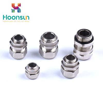 China M Thread IP68 Cable Gland Nickel Plated Brass Silicon Rubber Insert with Lock Nuts M12-M20 for sale