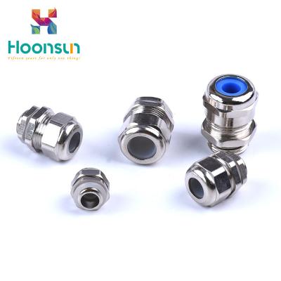 China Nickel Plated Brass PG Thread Cable Gland IP68 with Metal Lock Nuts for 3-12mm Cables for sale