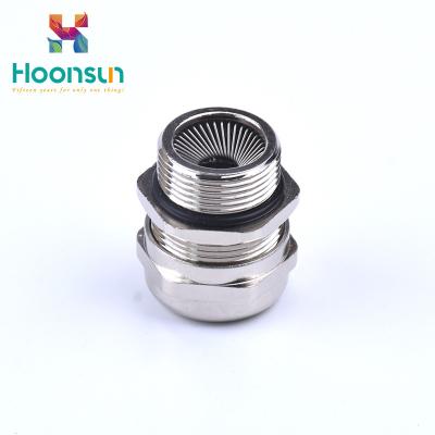 China EMC Metal Nickel Plated Brass Cable Gland M12 M25 for Cable Protection for sale