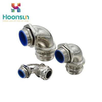 China Right Angle Protection 90 Degree Flexible Conduit Connector IP68 Cable Gland for sale