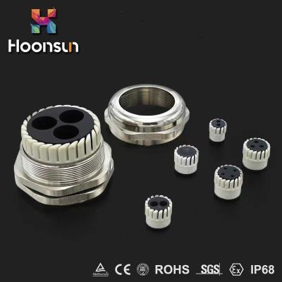 China M63 Multiple Entry Silicone Waterproof Cable Gland Brass Nickel Plated IP68 10 Bar for sale