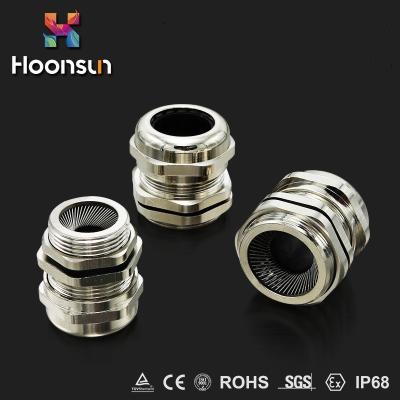 China NPT1/2 Brass PA Claw EMC Power Cable Gland 25mm Thread for sale
