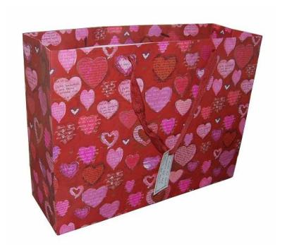 China Colored Glossy Paper Gift Bags with Rope Handle for sale