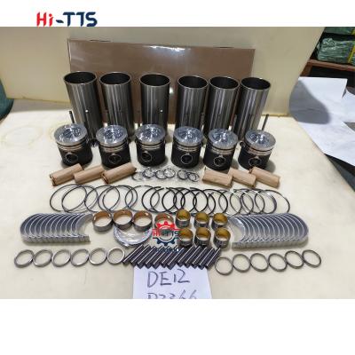 China DE12 Excavator Engine Cylinder Liner Kit 6 Cylinder Complete with Piston Rings Valves Gasket Set for sale