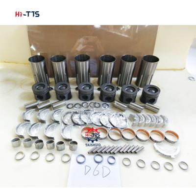China Excavator EC210B EC240B D6D Engine Overhaul Kit Liner Set 0450-1365 6 Cylinder for sale