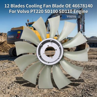 China Construction Machinery Cooling Fan Blade 12 Blades OE 46678140 Fit PT220 SD100 SD110 Diesel Engine Replacement Parts for sale