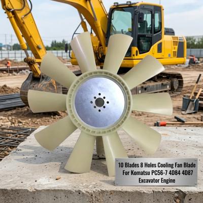 China Excavator Cooling Fan Blade 10 Blades 8 Holes Fit PC56-7 4D84 4D87 Diesel Engine Replacement Parts for sale