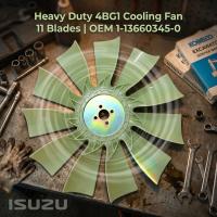 China Isuzu 4BG1T Turbo Diesel Engine Cooling Fan 11 Blades 1-13660345-0 for Kobelco SK120-6 Excavator Replacement Parts for sale