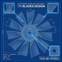 China Isuzu 4BG1T Turbo Diesel Engine Cooling Fan 11 Blades 1-13660345-0 for Kobelco SK120-6 Excavator Replacement Parts for sale