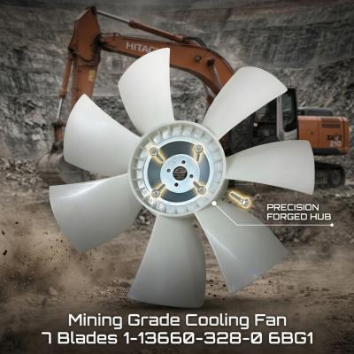China Aftermarket Excavator Engine Cooling Fan 7 Blades 1-13660-328-0 1136603280 for Hitachi ZAX200 ZAX210 6BG1 Construction Mining Parts for sale