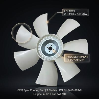 China OEM Specification Engine Radiator Cooling Fan 7 Blades 1-13660-328-0 1136603280 6BG1 6BG1T Hitachi ZAX210 Excavator Precision Parts for sale