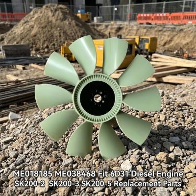 China Excavator Cooling Fan Blade 10 Blades OE ME018185 ME038468 Fit 6D31 Diesel Engine SK200-2 SK200-3 SK200-5 Replacement Parts for sale