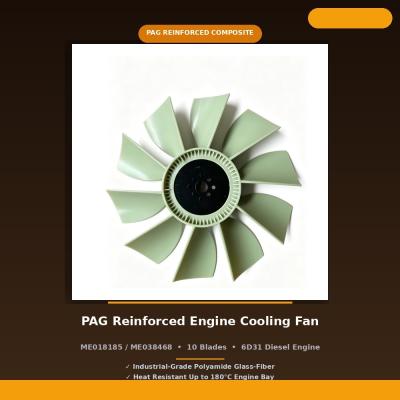 China PAG Reinforced Engine Cooling Fan 10 Blades ME018185 ME038468 for 6D31 Diesel Excavator SK200-2 SK200-3 SK200-5 Parts for sale