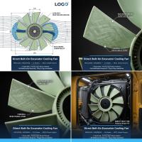 China PAG Reinforced Engine Cooling Fan 10 Blades ME018185 ME038468 for 6D31 Diesel Excavator SK200-2 SK200-3 SK200-5 Parts for sale