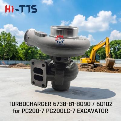 China 6738-81-8090 6738-81-8092 6738-81-8091 R6738818091 Turbocharger For Komatsu   6D102 PC200-7 PC200LC-7 Excavator Engine Construction Machinery Parts for sale