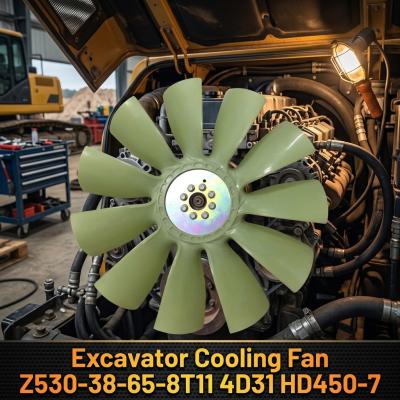 China Direct Fit 11 Blade Cooling Fan OE Z530-38-65-8T11 8 Holes for 4D31 Diesel Kato HD450-7 Excavator OEM Replacement for sale