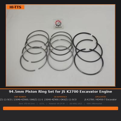 China 94.5mm Piston Ring Set OE 23040-4Z900 K6Z1-11-SCO OK6Z1-11-SCO Premium SR CR SR Material for JS K2700 Diesel Engine for sale