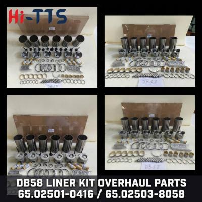 China DB58 Cylinder Liner Kit 65.02501-0416 65.02503-8058 65.01201-0068 Engine Rebuild Kits Diesel Engine Parts for  DB58 Doosan Daewoo  Excavator Engine Construction Machinery Parts for sale