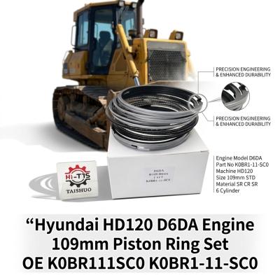 China Heavy Duty Truck 109mm D6DA Piston Ring Set Replacement For Hyundai HD120 Engine OE K0BR1-11-SC0 for sale