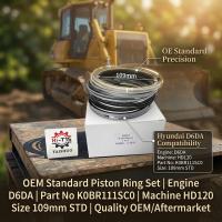 China Construction Equipment 109mm D6DA OEM Standard Piston Ring Set For Hyundai HD120 Excavator Truck OE K0BR111SC0 for sale