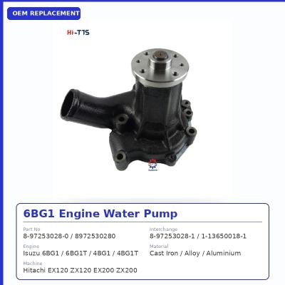 China 8-97253028-0 8972530280 Isuzu 6BG1 Water Pump Engine Cooling Spare Part For Hitachi EX120 ZX120 EX200 ZX200 Excavator for sale