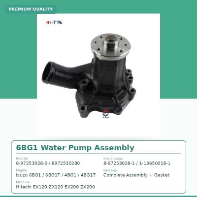 China 6BG1 Isuzu Engine Water Pump Assembly 8-97253028-0 8972530280 Replacement For Hitachi EX200 ZX200 EX120 ZX120 Excavator for sale
