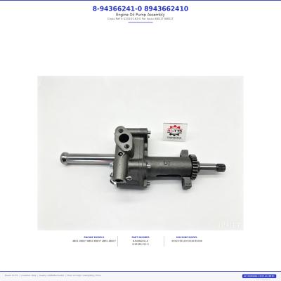 China 8-94366241-0 8943662410 Engine Oil Pump Cross Reference 5-12310-163-0 For Isuzu 4BG1T 6BD1T Aftermarket Replacement for sale
