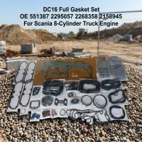 China DC16 8-Cylinder Diesel Engine Full Gasket Kit OE 551387 2295057 2268358 2158945 Truck Overhaul Replacement Gasket Set for sale